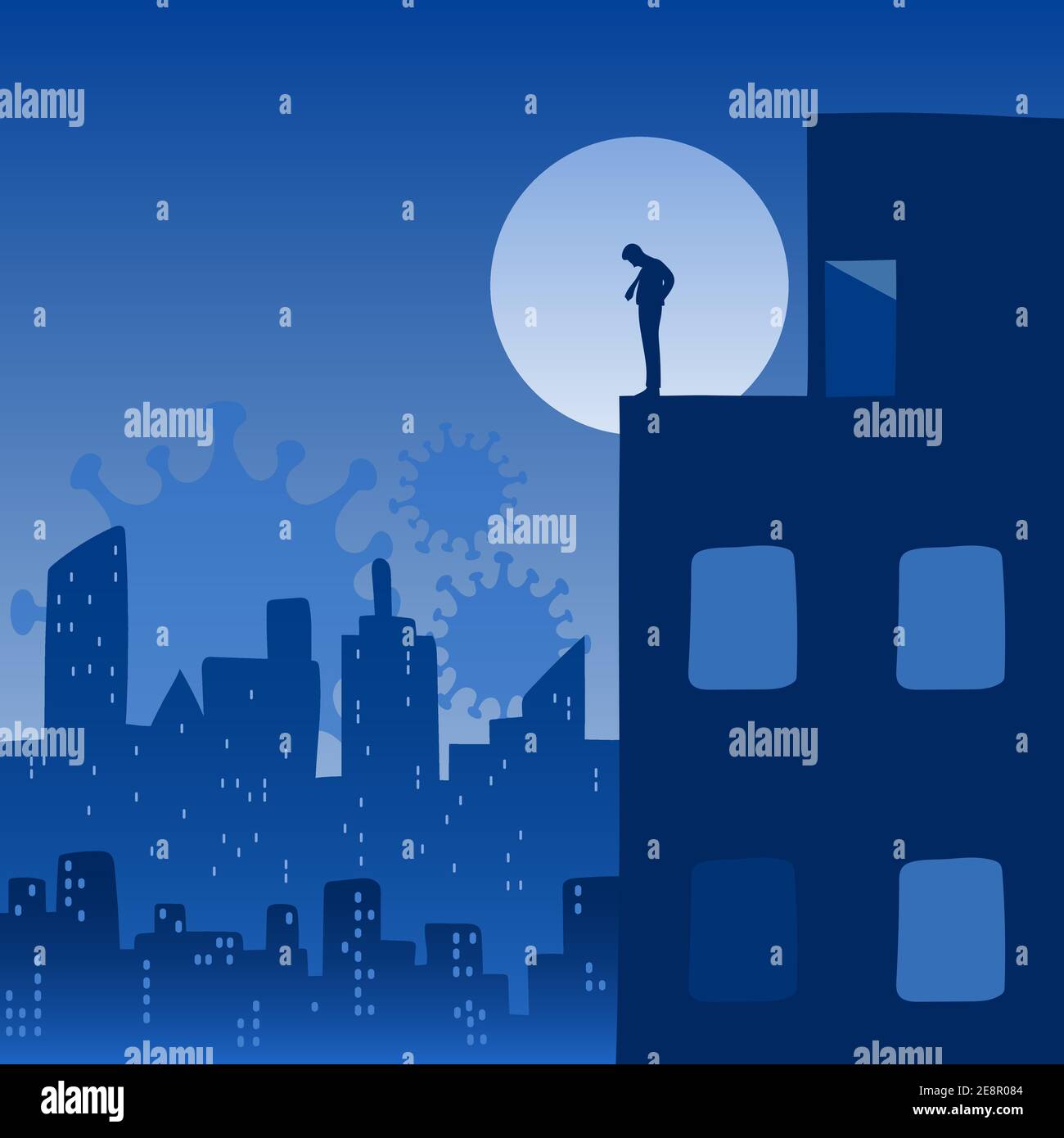 Man standing edge roof Stock Vector Images - Alamy