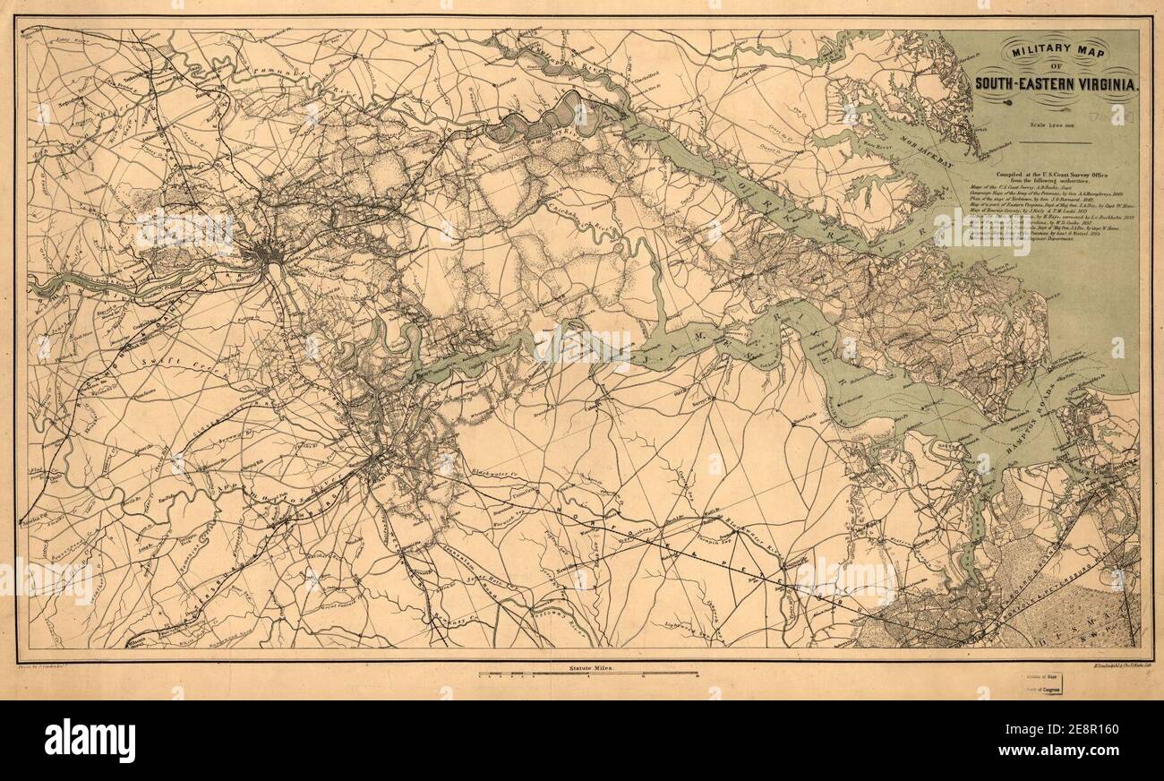 Military map of south-eastern Virginia Stock Photo - Alamy
