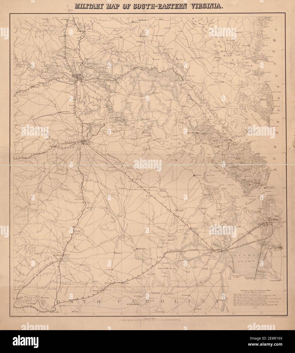 Military map of south-eastern Virginia Stock Photo - Alamy