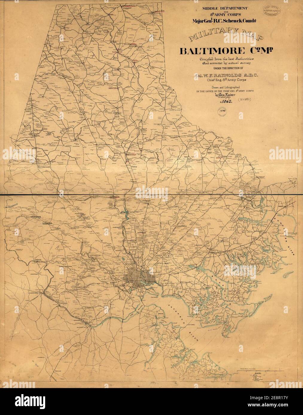 Vintage map of baltimore hi-res stock photography and images - Alamy