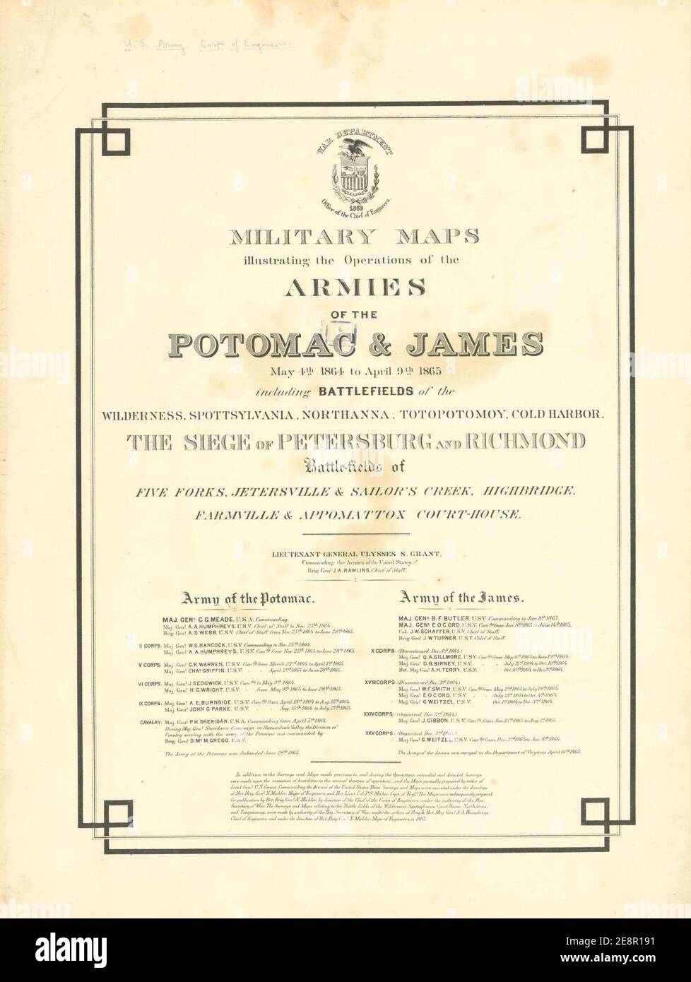 Military maps illustrating the operations of the armies of the Potomac ...