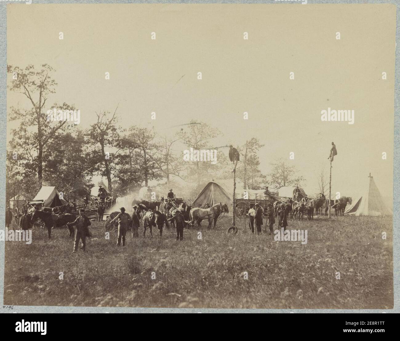 Military telegraph construction corps Stock Photo - Alamy