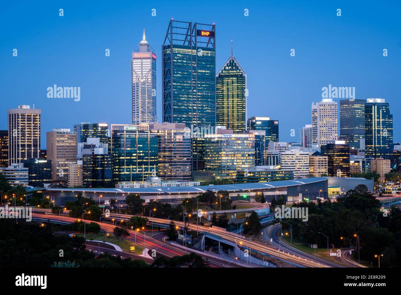 Perth Skyline from King's Park at Evening Stock Photo - Alamy