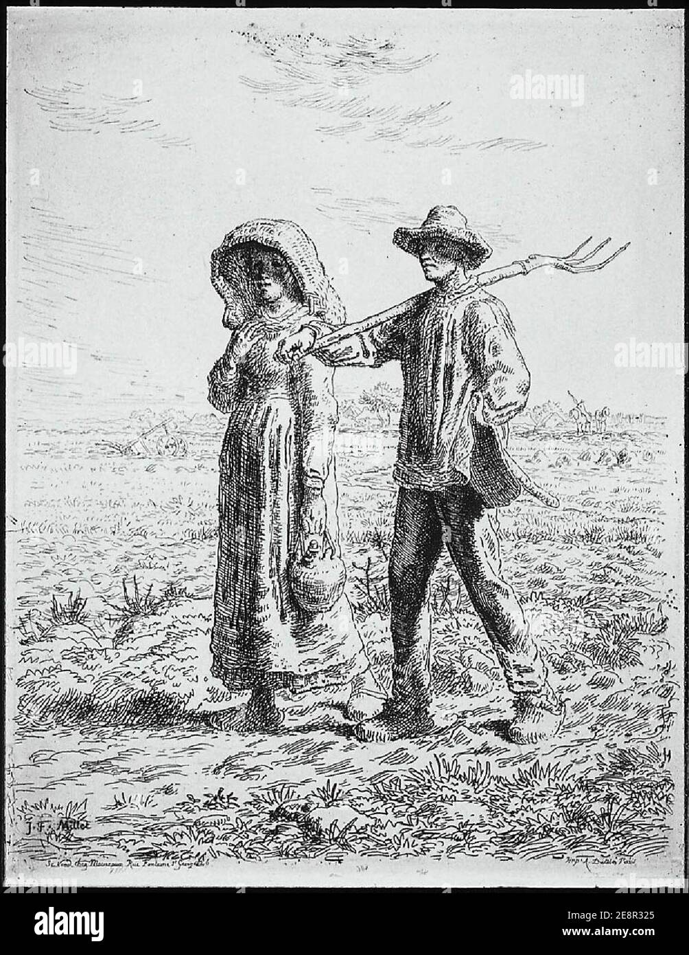 Millet - Peasant Couple Going to Work, M28393 Stock Photo - Alamy