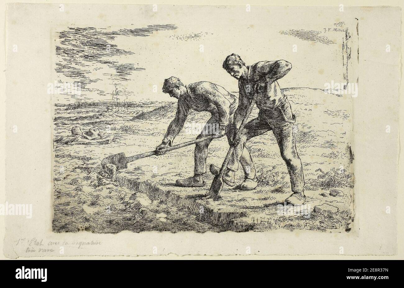 Millet - Two Men Digging, 1944.113 Stock Photo - Alamy