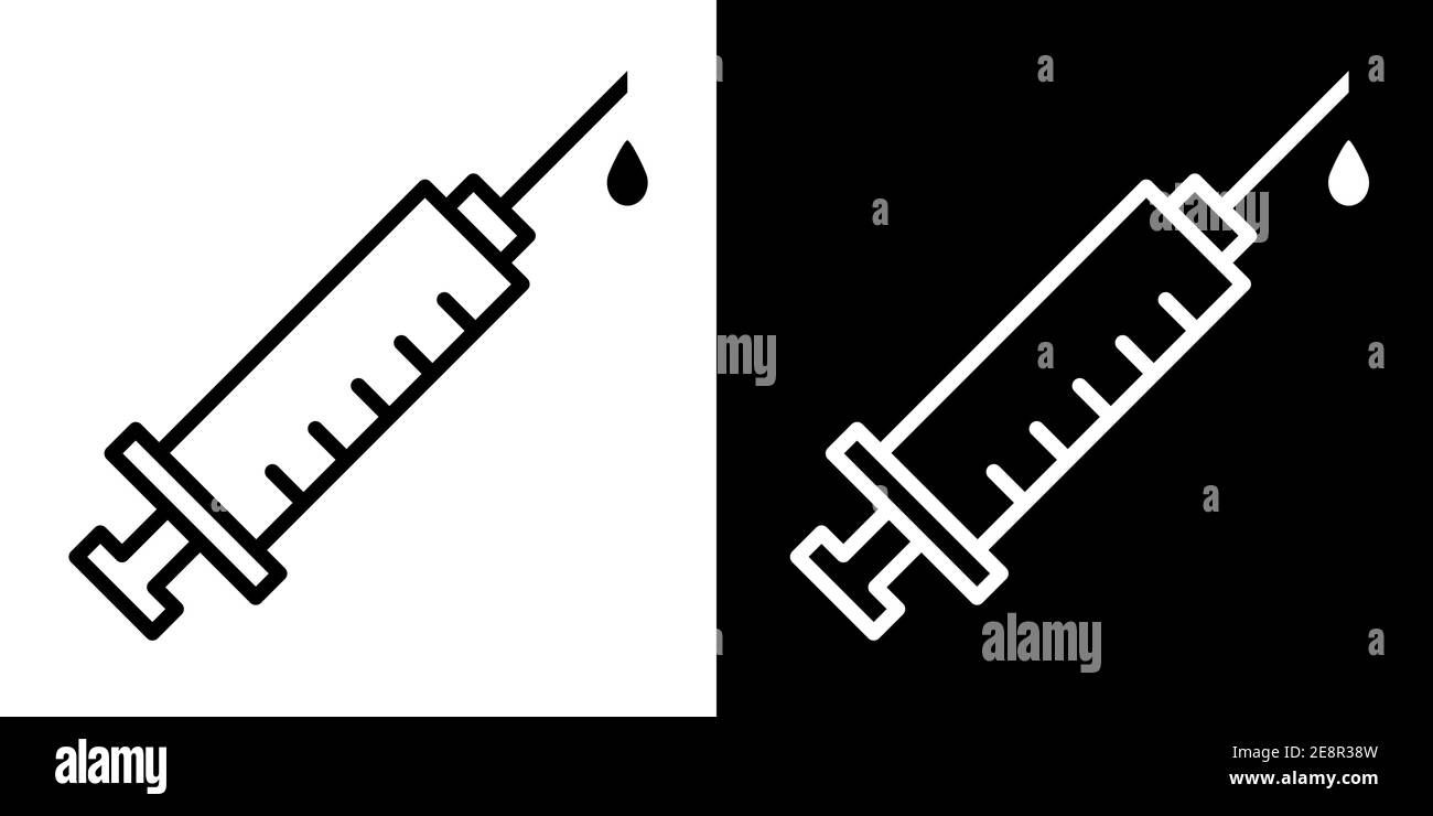 Syringe injection symbol medical vector icon illustration for ...