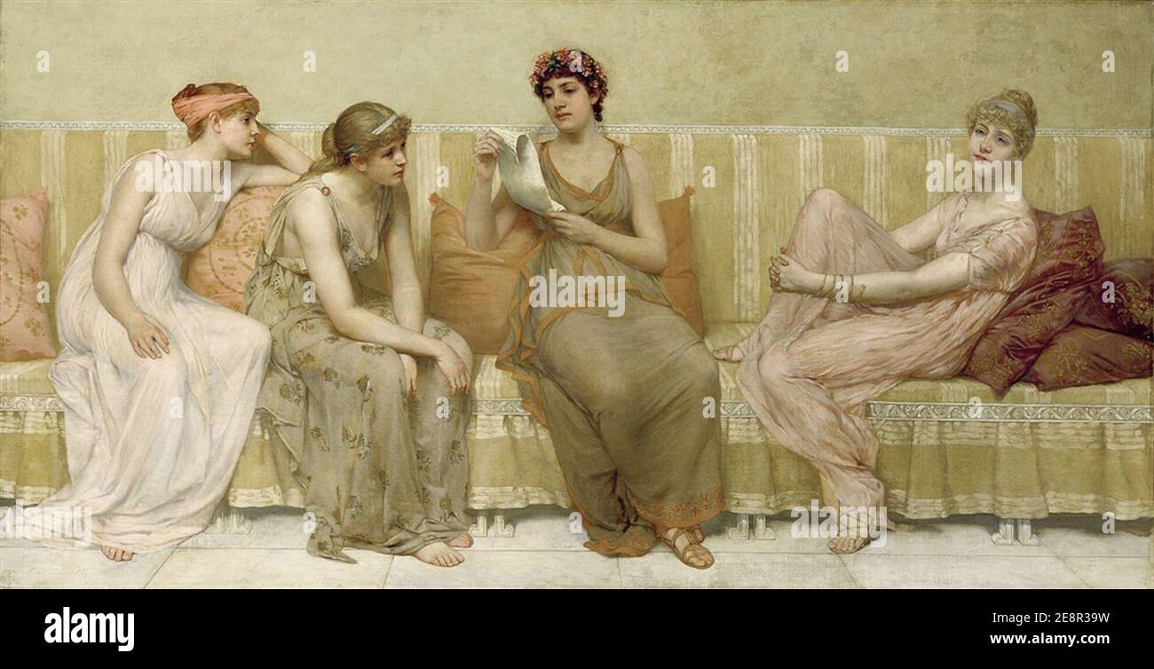 Millet Fracis David Reading the Story of Oenone Stock Photo - Alamy