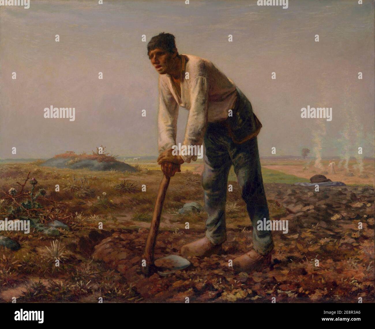 Man with a hoe hi-res stock photography and images - Alamy