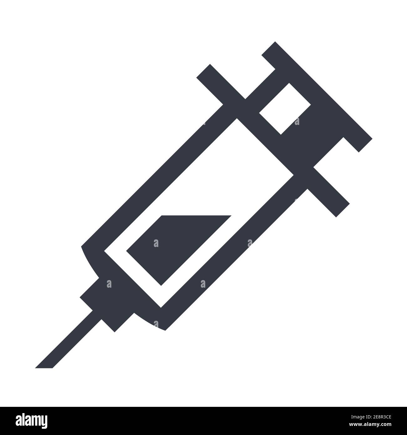 Syringe injection medical symbol and vaccination vector icon ...