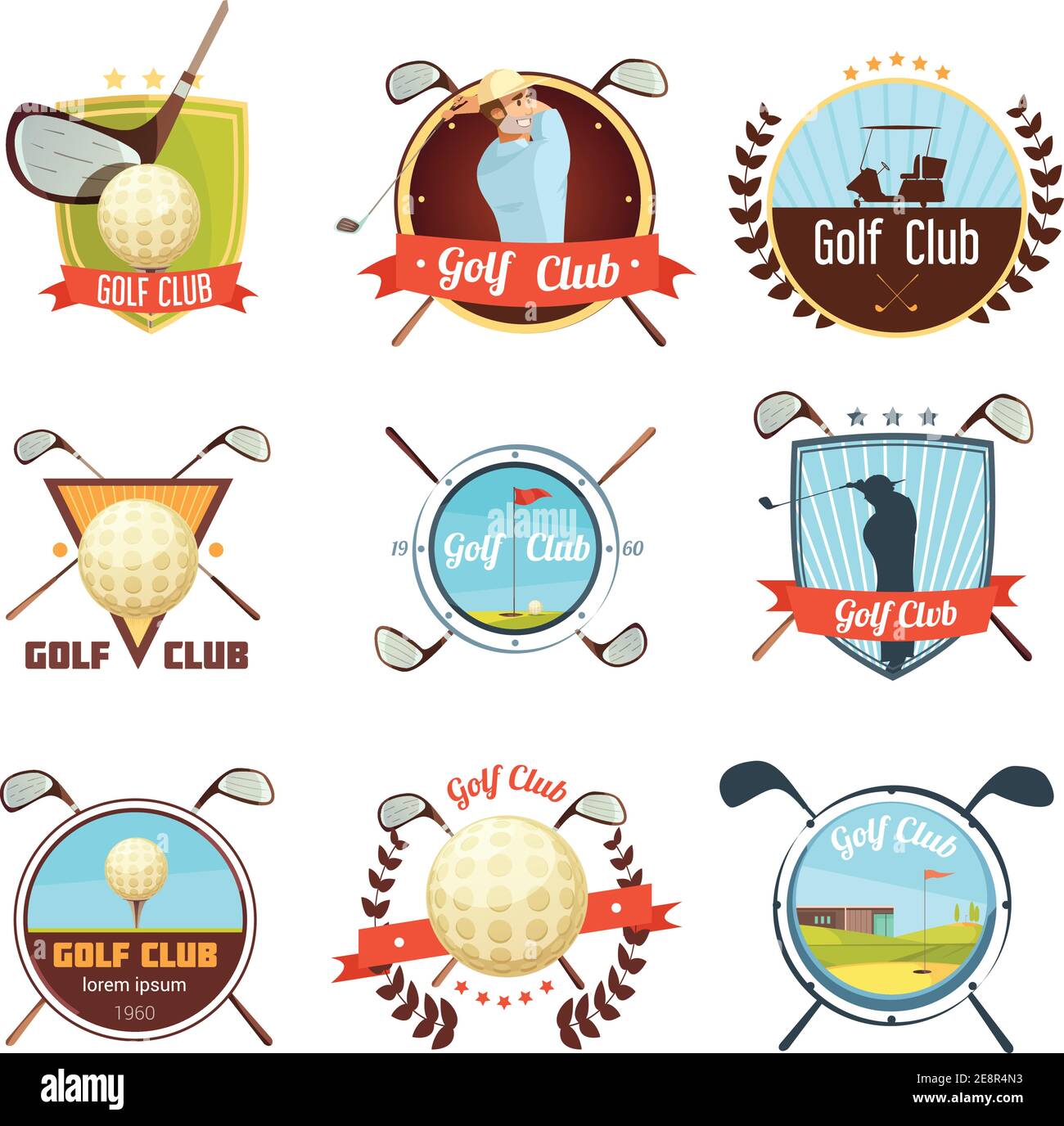 Vintage golf club vector labels hi-res stock photography and images - Alamy