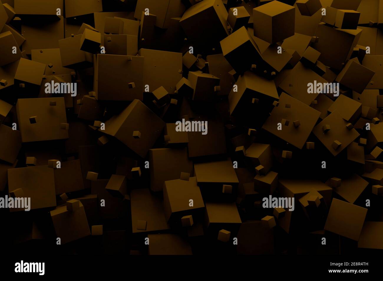 3D cubes different sizes, geometric splash background Stock Photo - Alamy