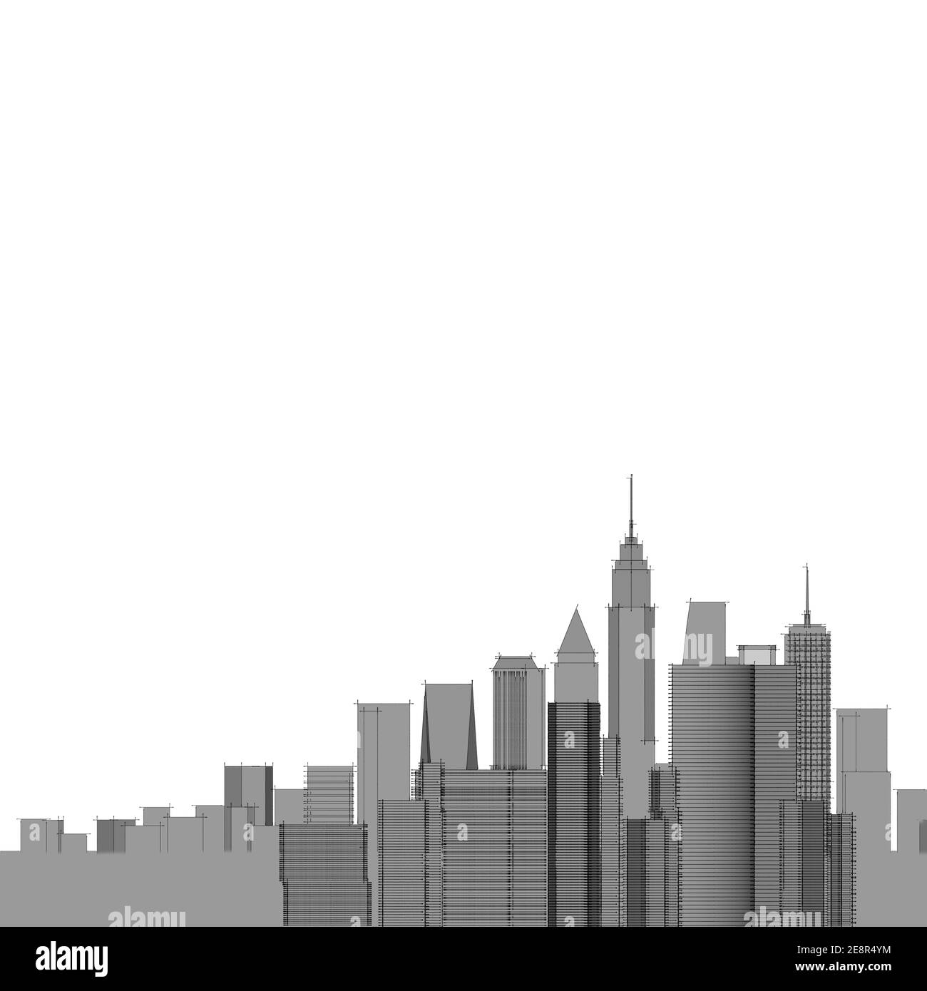 Building perspective, Cityscape on white background, Modern building in ...