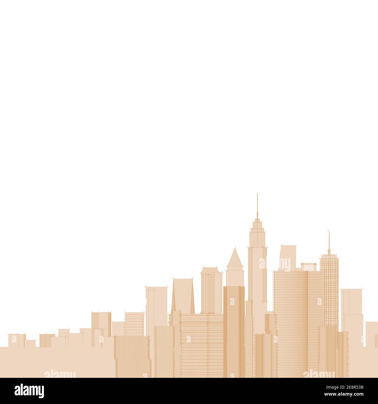 Building perspective, Cityscape on white background, Modern building in ...