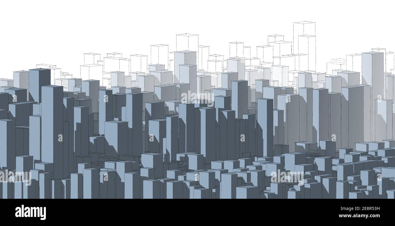 Building perspective, Cityscape on white background, Modern building in ...