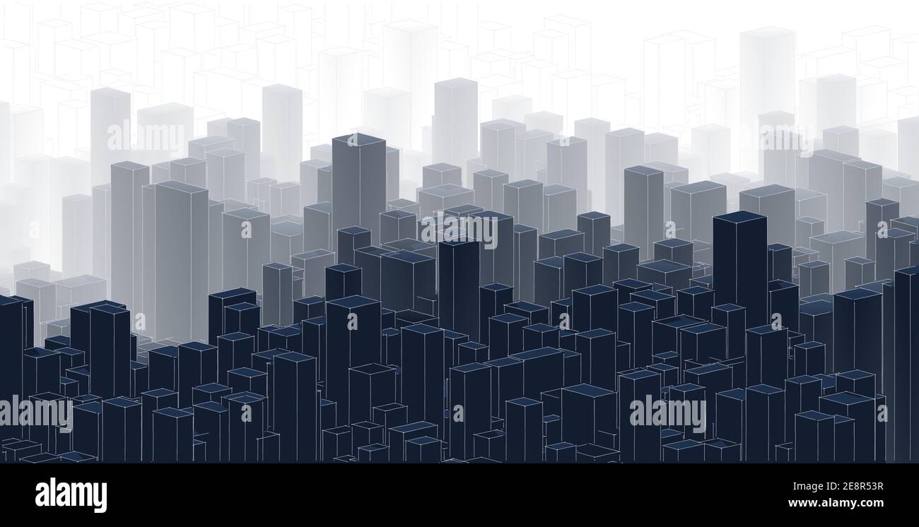 Building perspective, Cityscape on white background, Modern building in ...