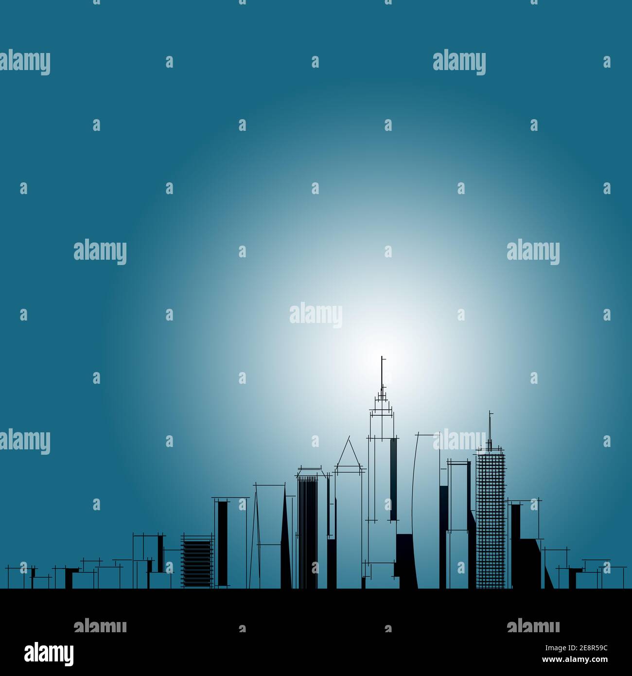 Building perspective, Cityscape on white background, Modern building in ...