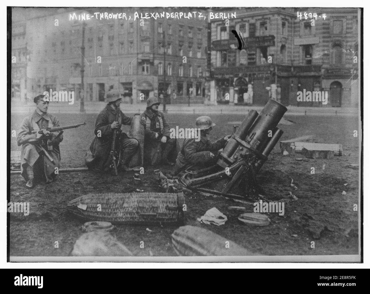 Mine-thrower, Alexanderplatz, Berlin Stock Photo - Alamy
