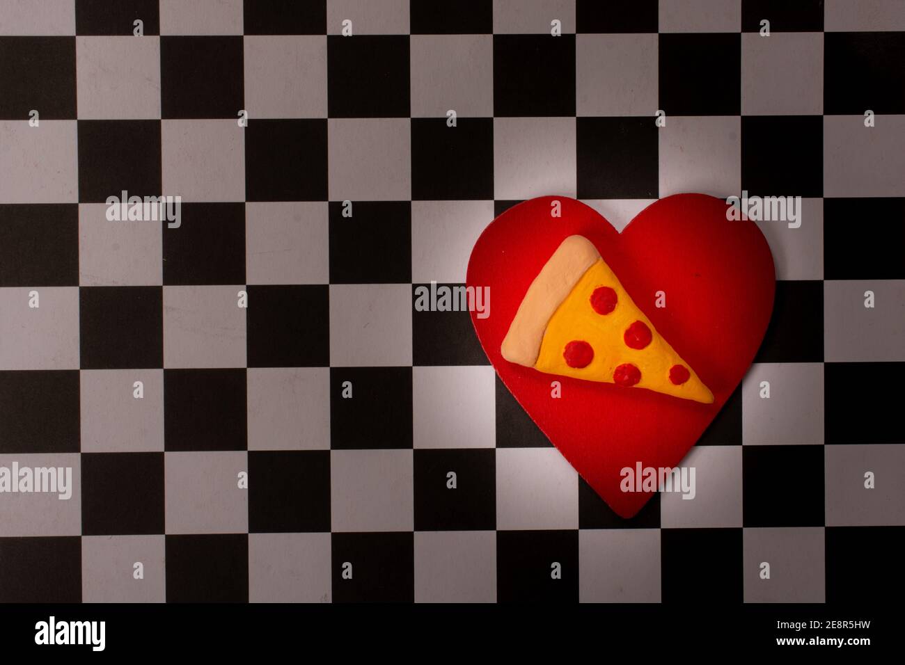 Piece of pizza Icon and heart icon. Love of Cooking food concept Stock ...