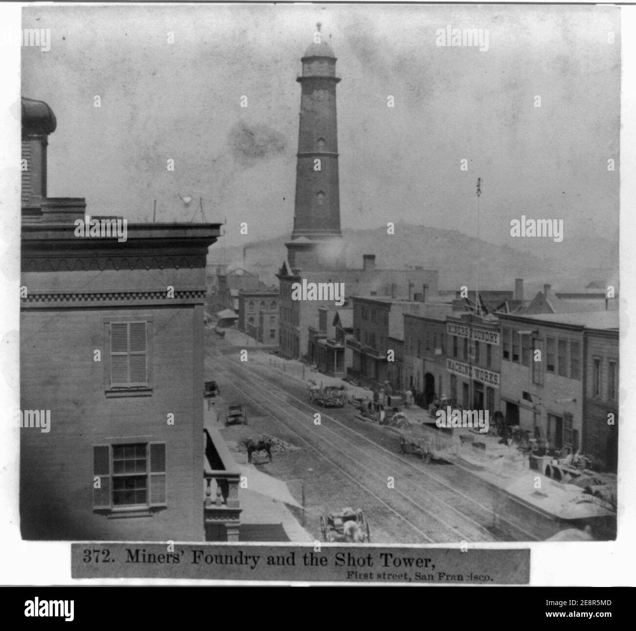 Miner's Foundry and the Shot Tower, First Street, San Francisco Stock ...