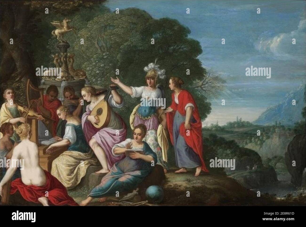 Minerva and the Nine Muses by Johann König Stock Photo - Alamy