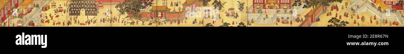 Ming Emperor Xianzong Enjoying the Lantern Festival (Ming Dynasty Stock ...