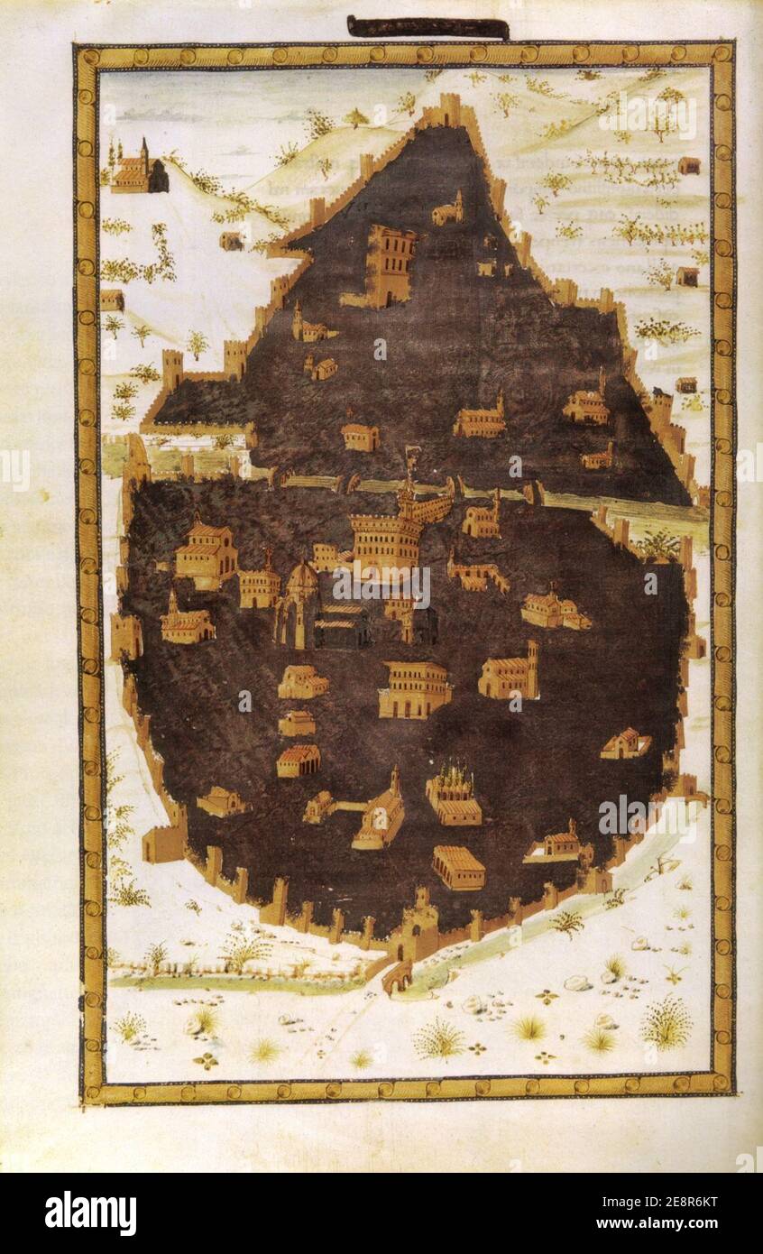 Miniatore fiorentino, pianta di firenze da poggio bracciolini historia ...