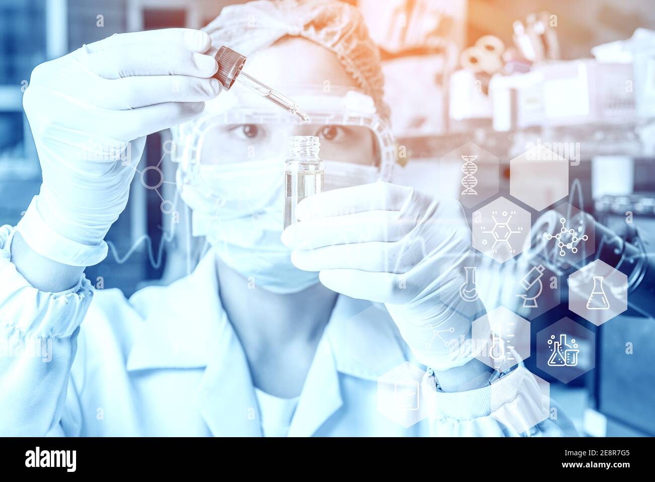 Young woman medical Health care researchers working in life science ...