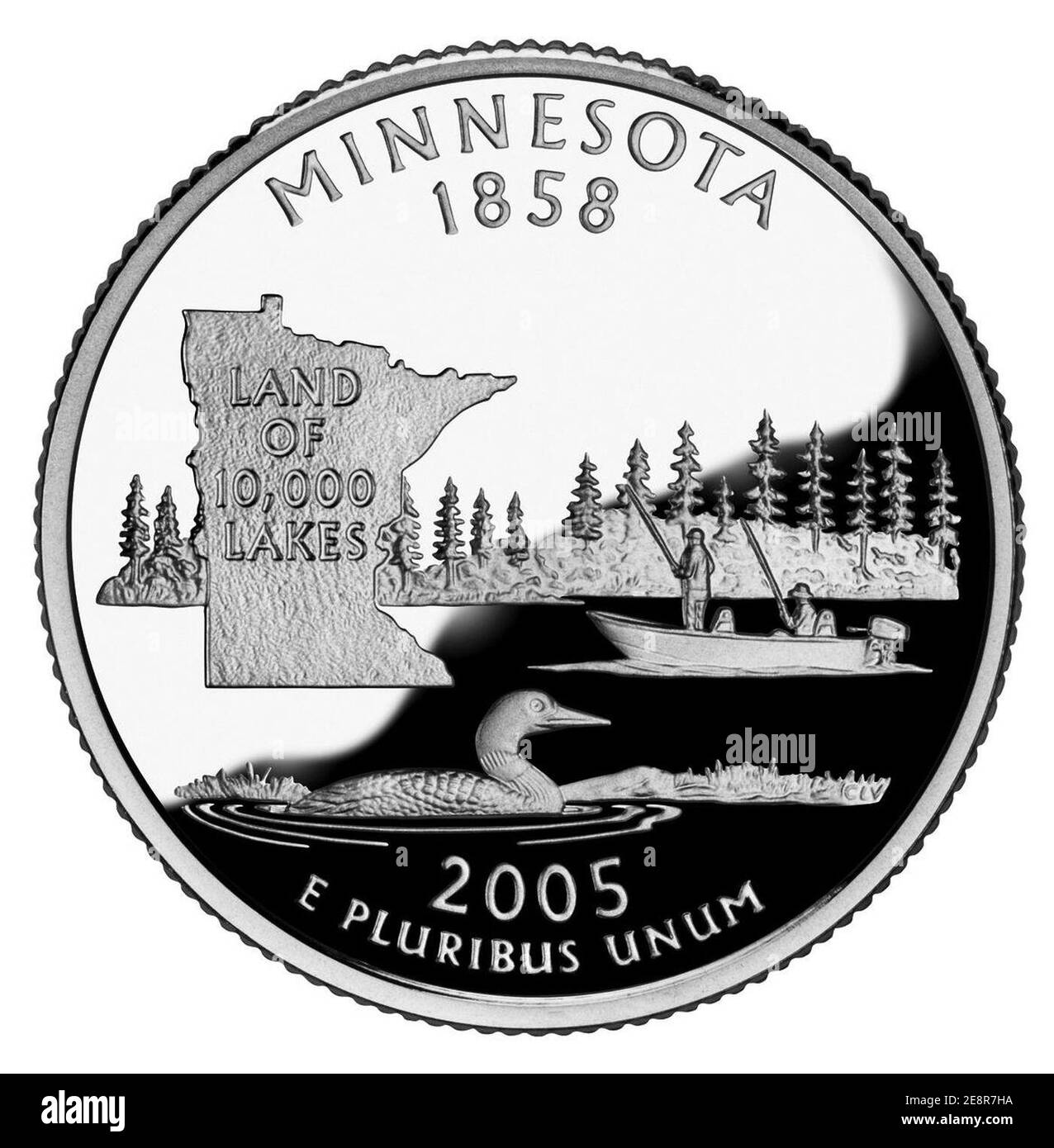 Minnesota quarter, reverse side, 2005 Stock Photo - Alamy