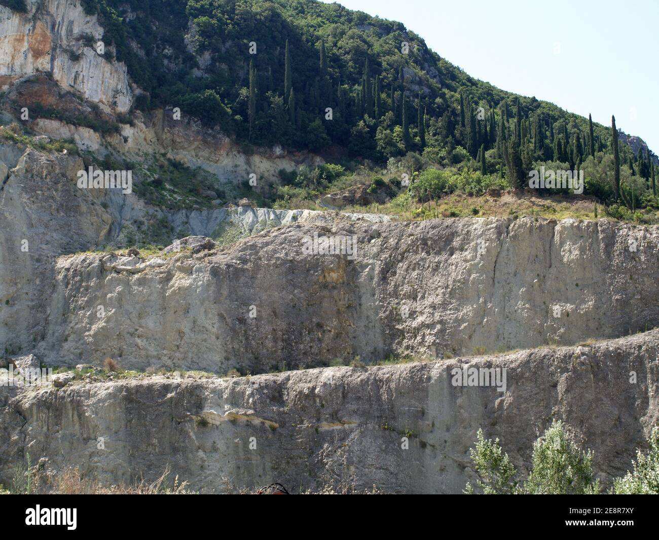 Limestone cliffs at quarry at Troumpeta, Corfu, Greece Stock Photo - Alamy