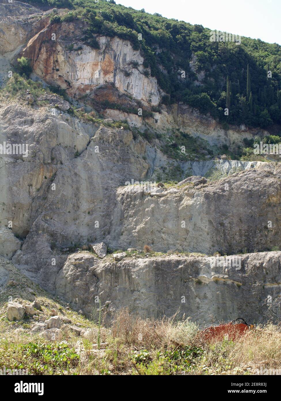 Limestone cliffs at quarry at Troumpeta, Corfu, Greece Stock Photo - Alamy