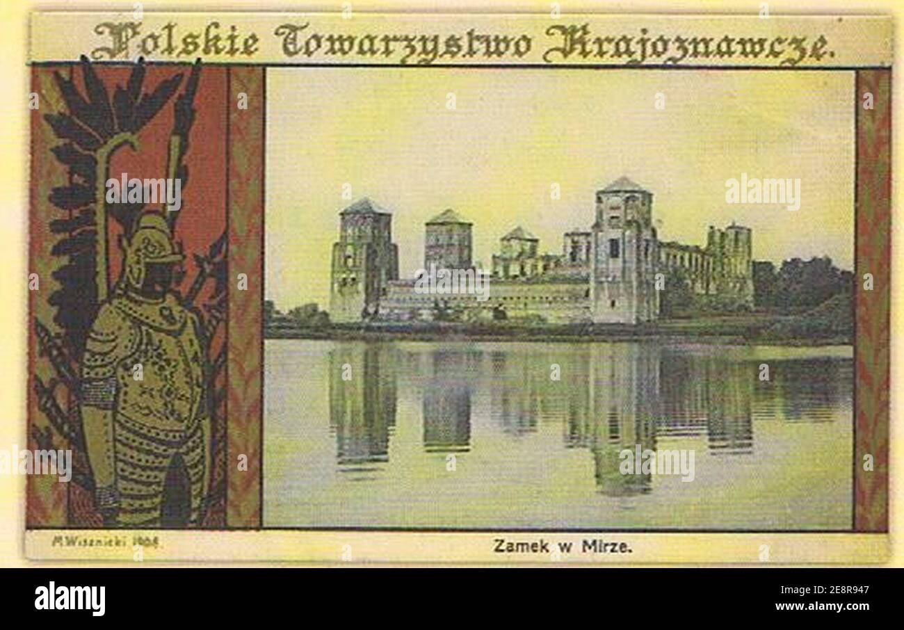Mirski zamak, Zamkavy. Мірскі замак, Замкавы (J. Bułhak, 1908) (2 Stock ...
