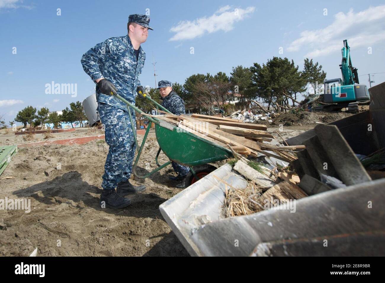 Misawa Sailors Finish up Misawa Beach Recovery Stock Photo - Alamy