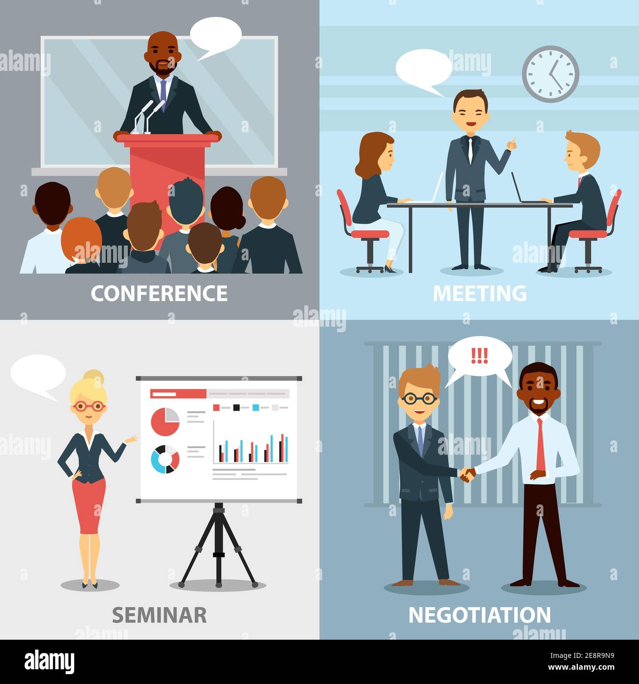 Concept of business people working together in workplace and sharing ...