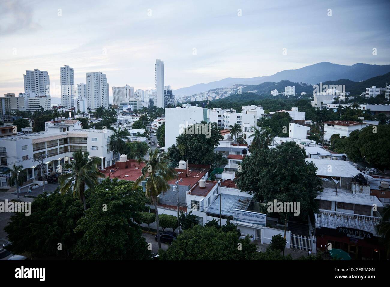 The landscape and cityscape of Acapulco city, in the Guerrero state of ...