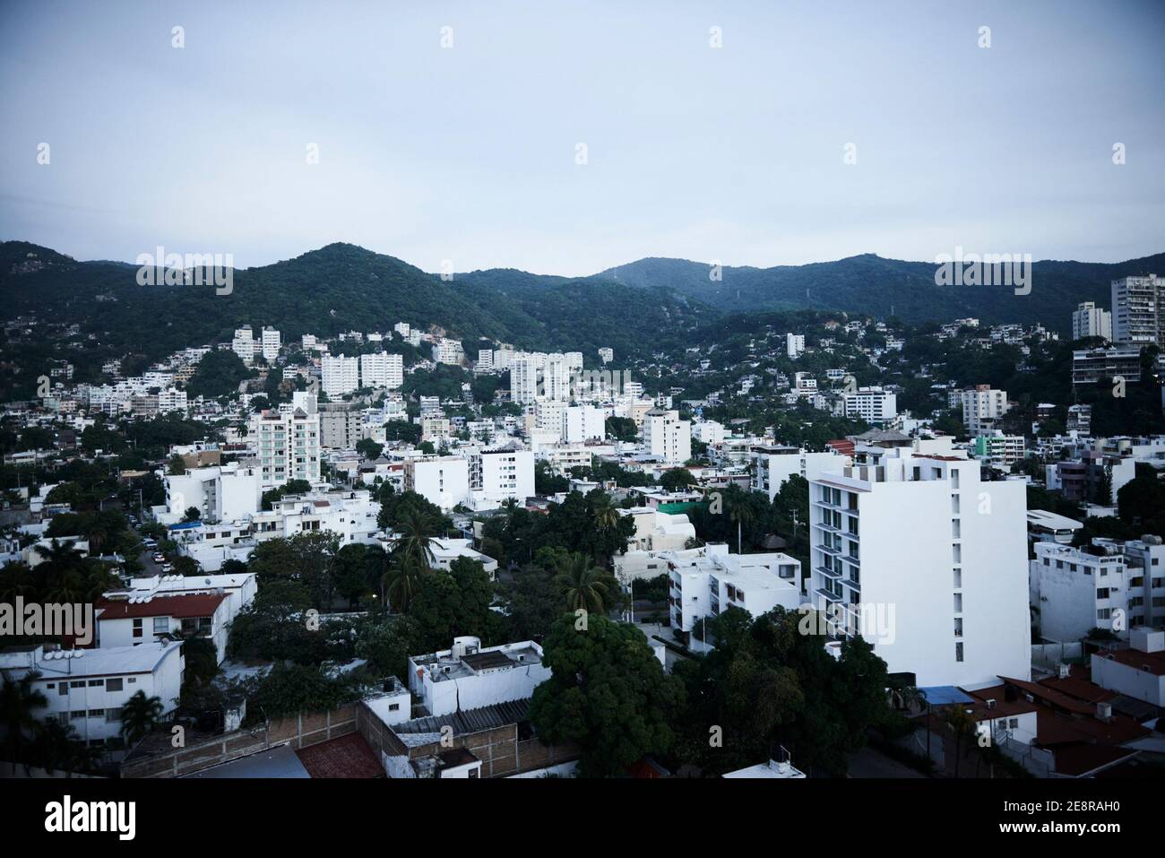 The landscape and cityscape of Acapulco city, in the Guerrero state of ...