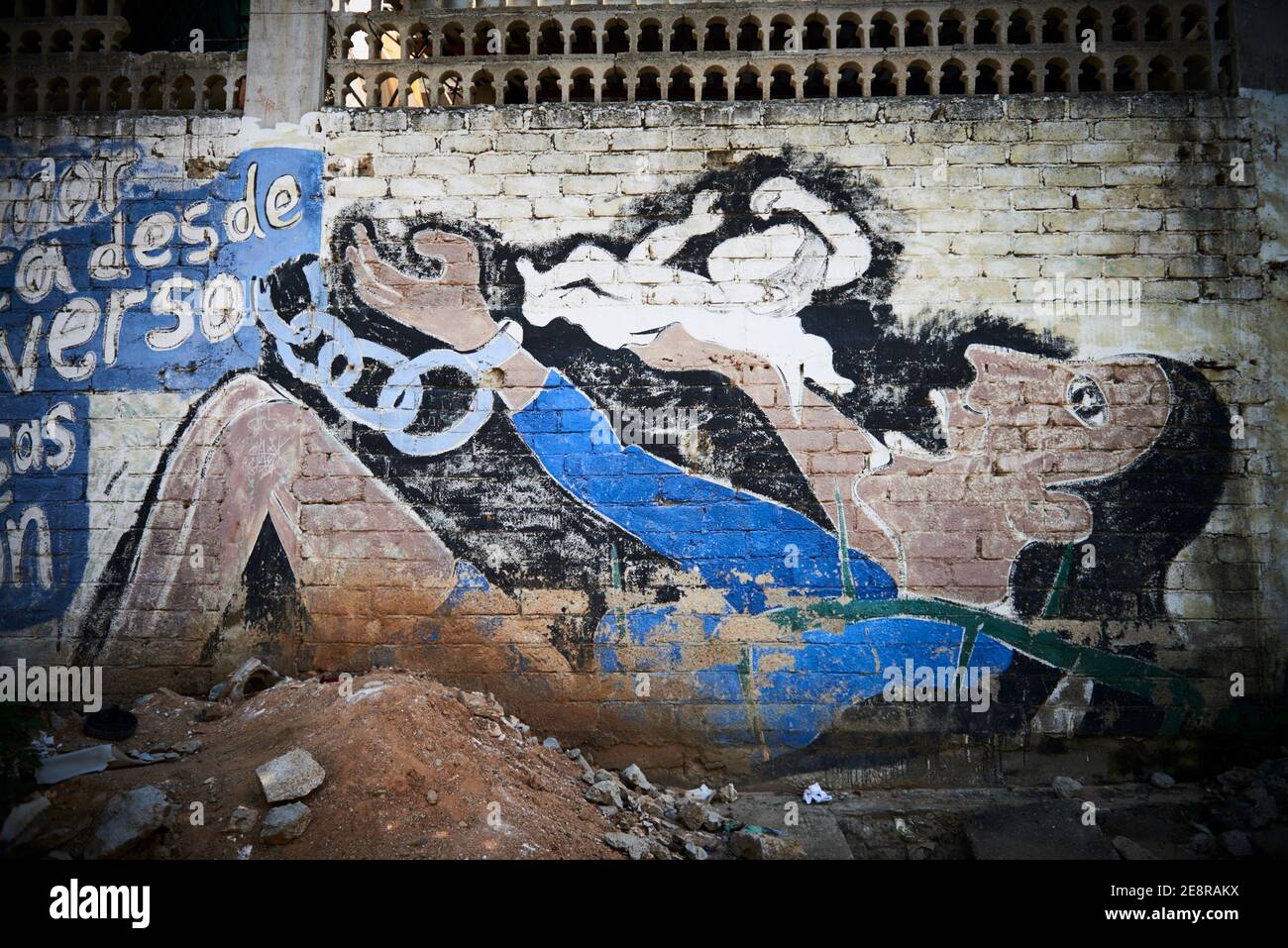A roadside graffiti expression of suffering and pain of oppression in ...