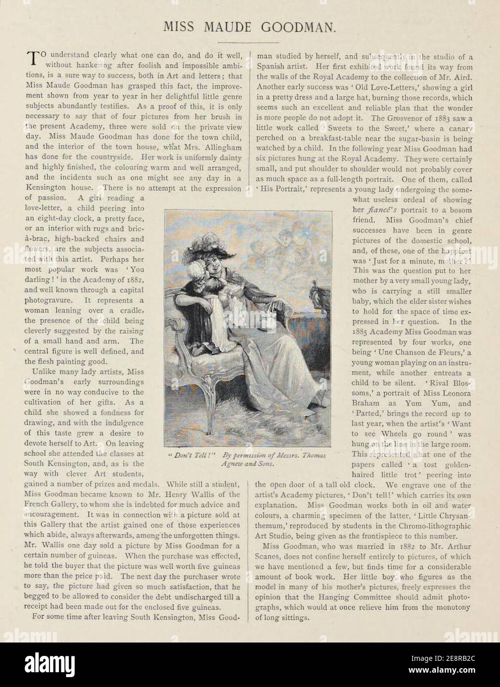 Miss Maude Godman--bio--Art Journal--1885 Stock Photo - Alamy