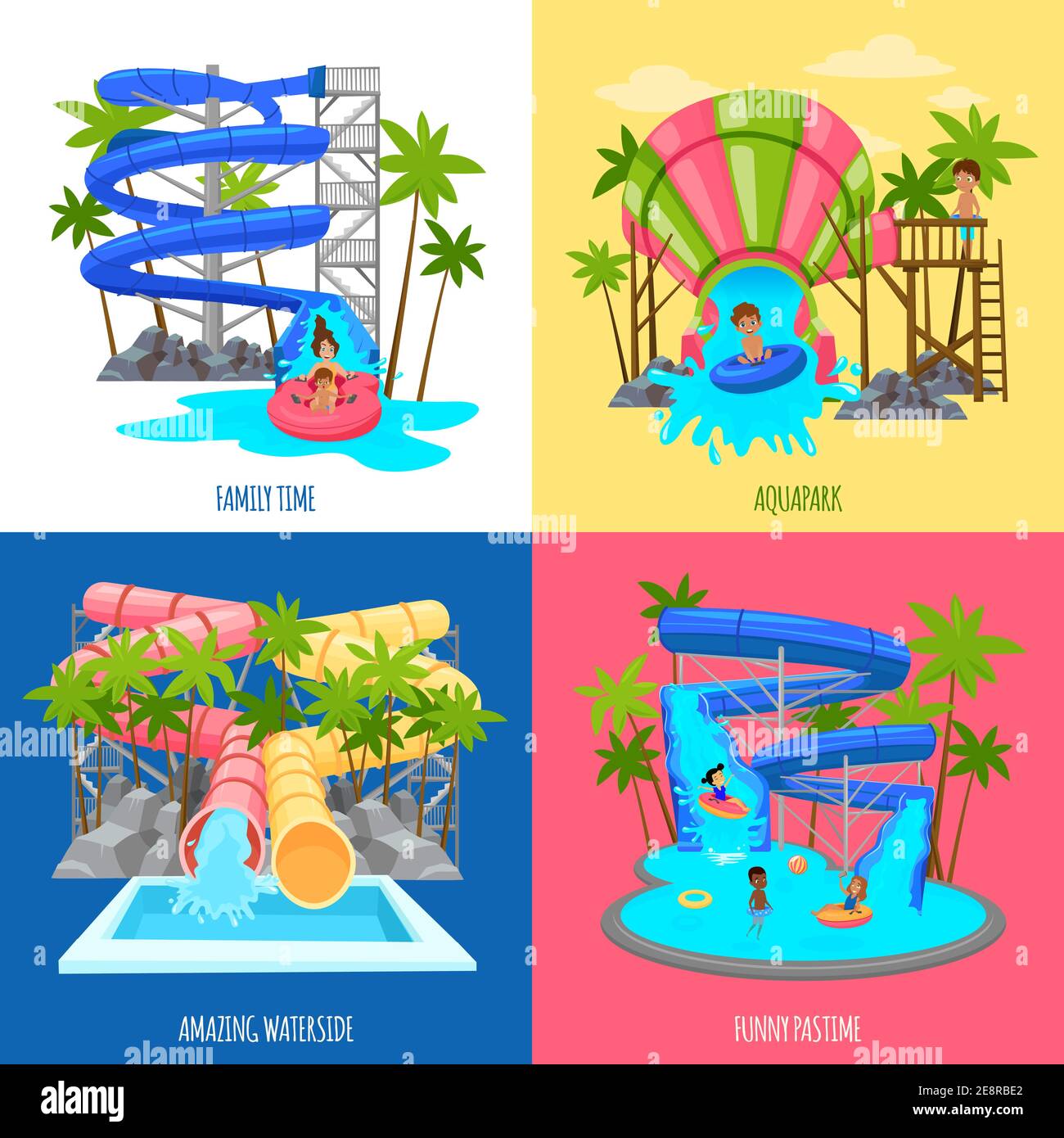 Amusement park infographics hi-res stock photography and images - Alamy