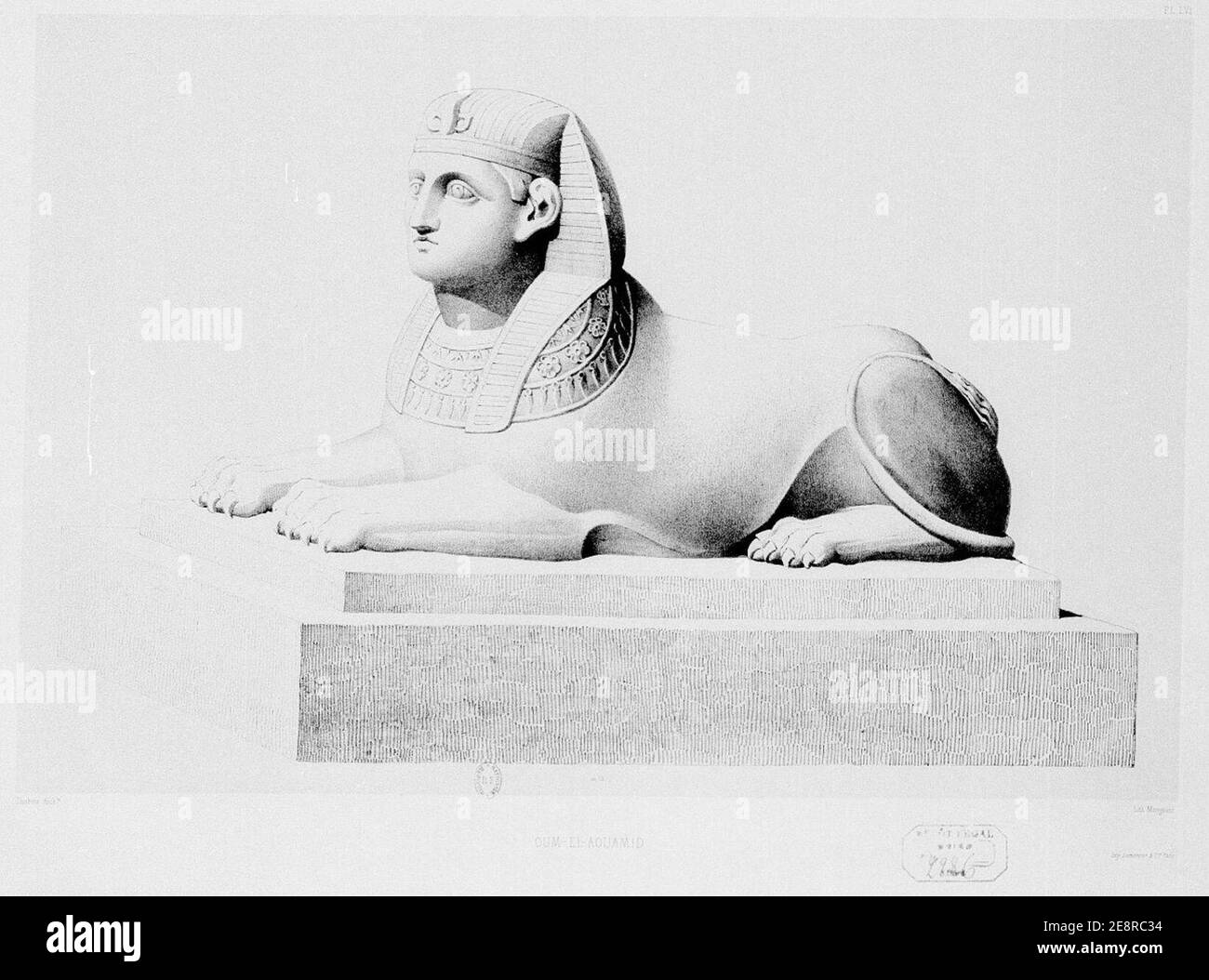 Mission de Phénicie plate LVI from Umm Al-Amad (Sphinx, reconstruction ...