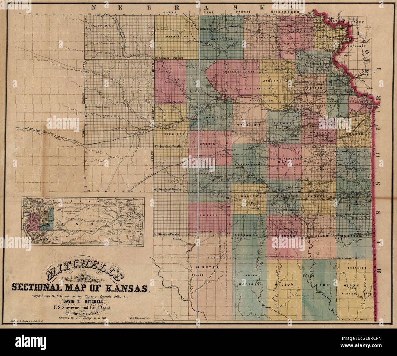 Map of kansas hi-res stock photography and images - Alamy