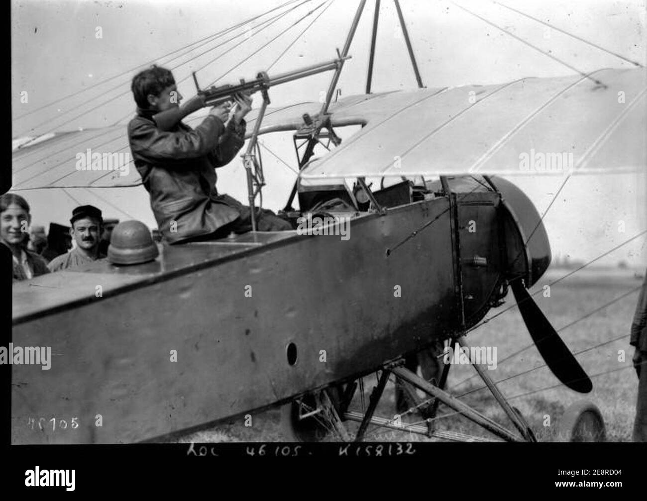 Mitrailleuse on French Morane Saulnier L parasol monoplane Stock Photo ...