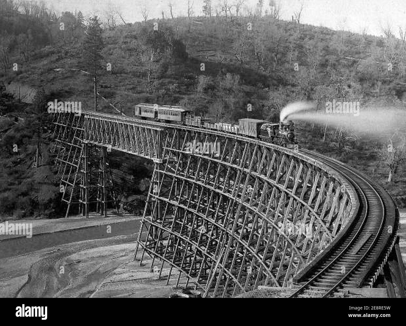 Mixed passenger and freight train from the Nevada County Narrow Gauge ...