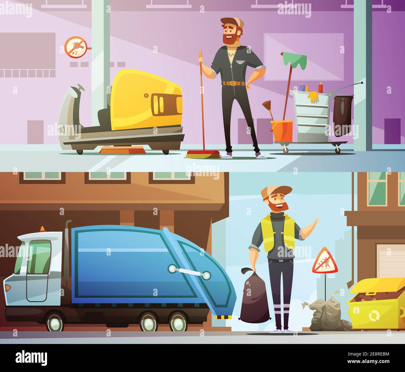 Residential bin collection Stock Vector Images - Alamy