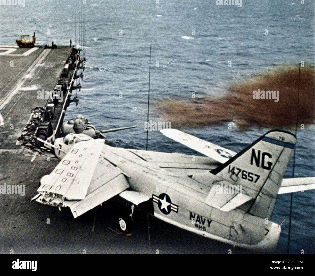 Mk 42 guns aboard USS Ranger (CVA-61) firing c1961 Stock Photo - Alamy