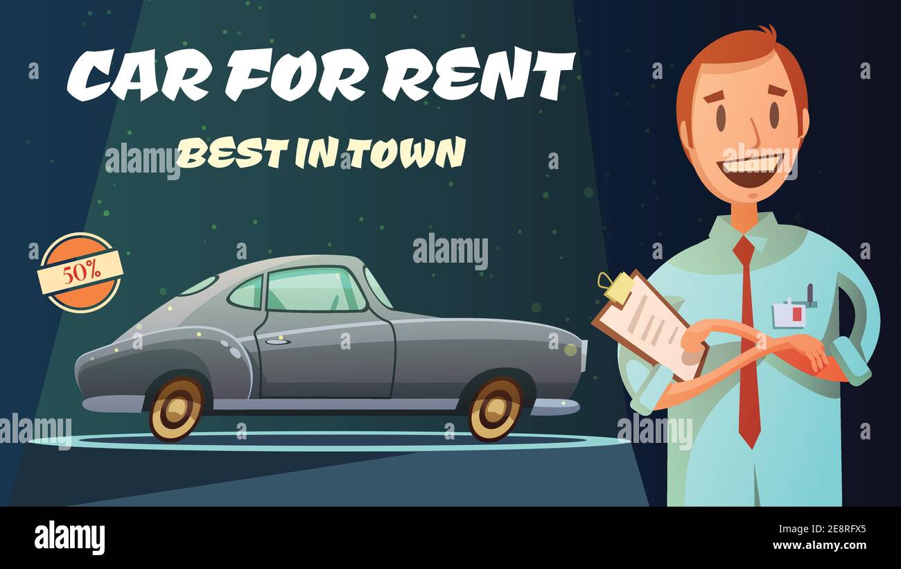 Best rental car prices with excellent service vintage poster with ...