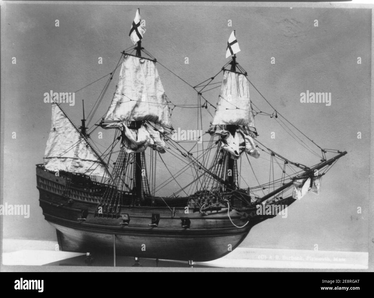 Model of ship, Mayflower (at) Pilgrim Hall Stock Photo - Alamy
