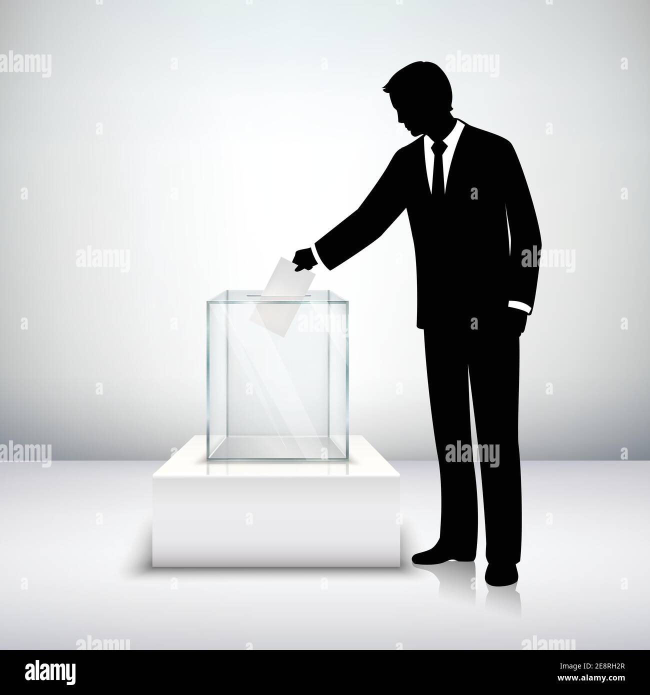 Voting election concept with man silhouette putting vote paper in the ...