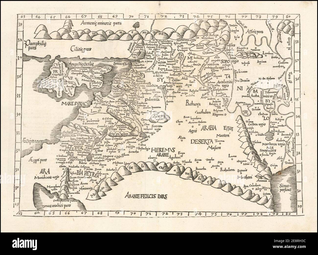 Modern Map of Cyprus, Syria, Palestine by Lorenz Fries Stock Photo - Alamy