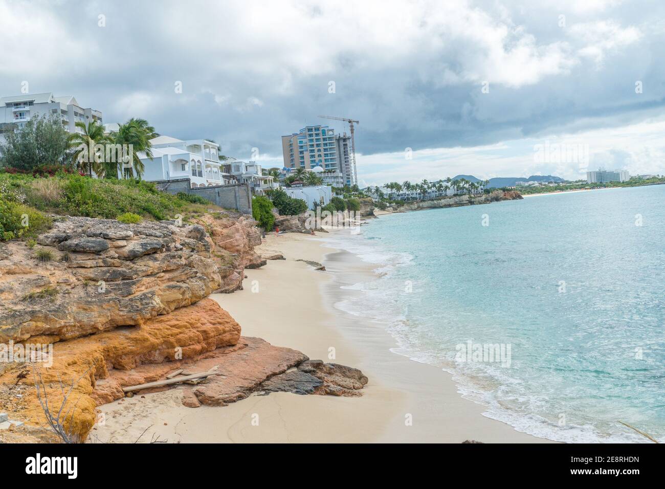 The Caribbean island of St.Maarten landscape and Cityscape. The French ...