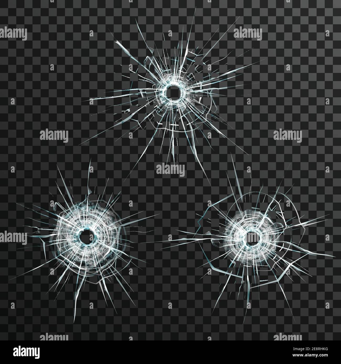 Bullet Holes In Glass Background